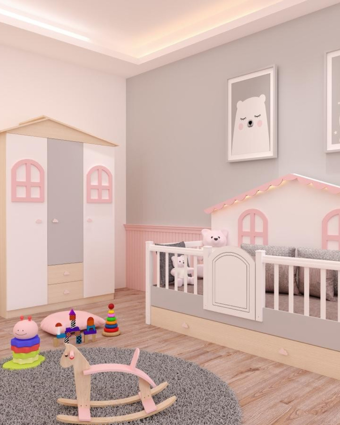 ΚΡΕΒΑΤΙ MONTESSORI DOOR ΡΟΖ